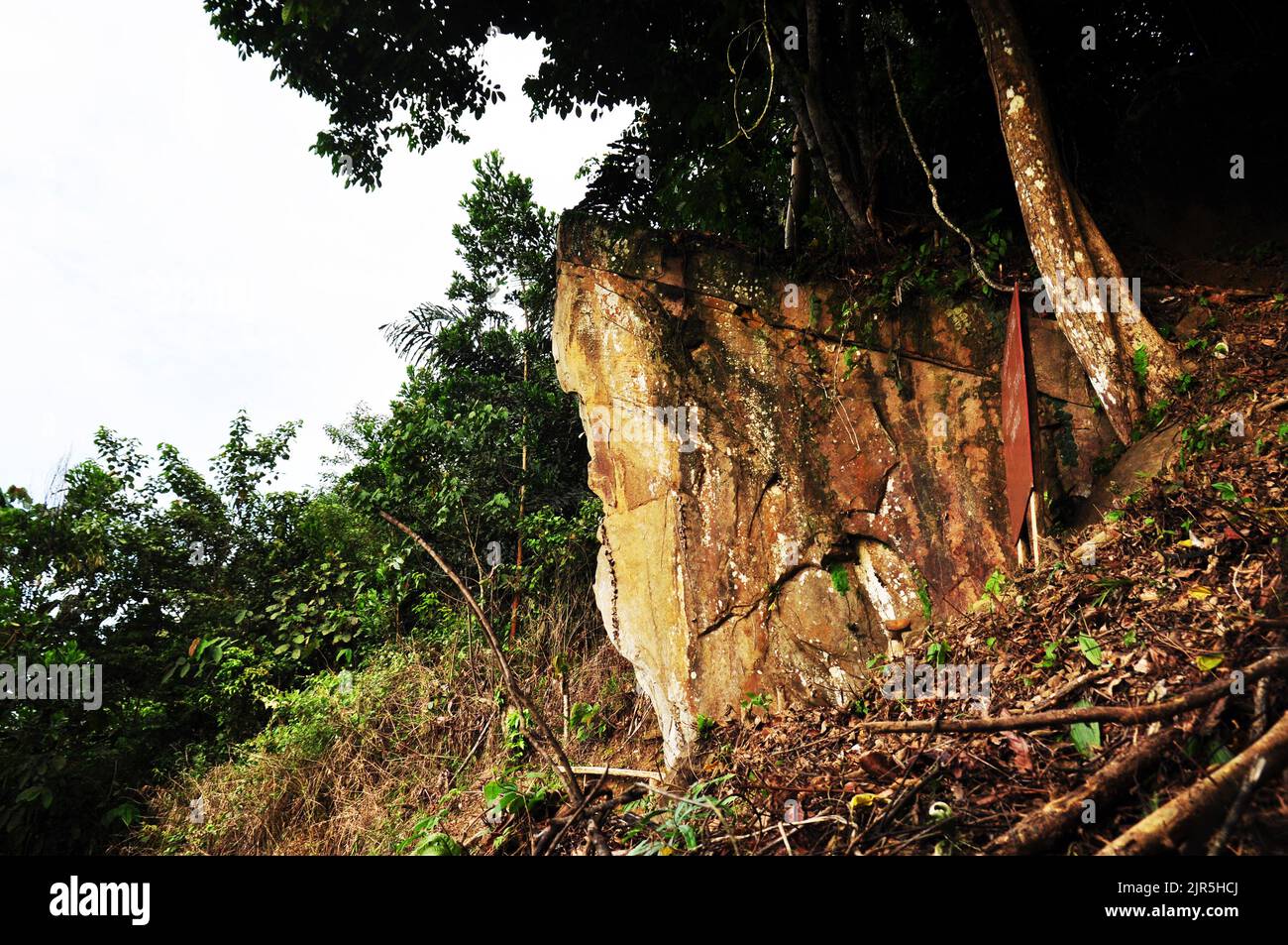 A large rock resembling the front of a ship was taken as the name Bukit ...
