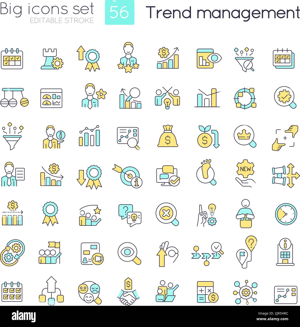 Trend management RGB color icons set Stock Vector Image & Art - Alamy