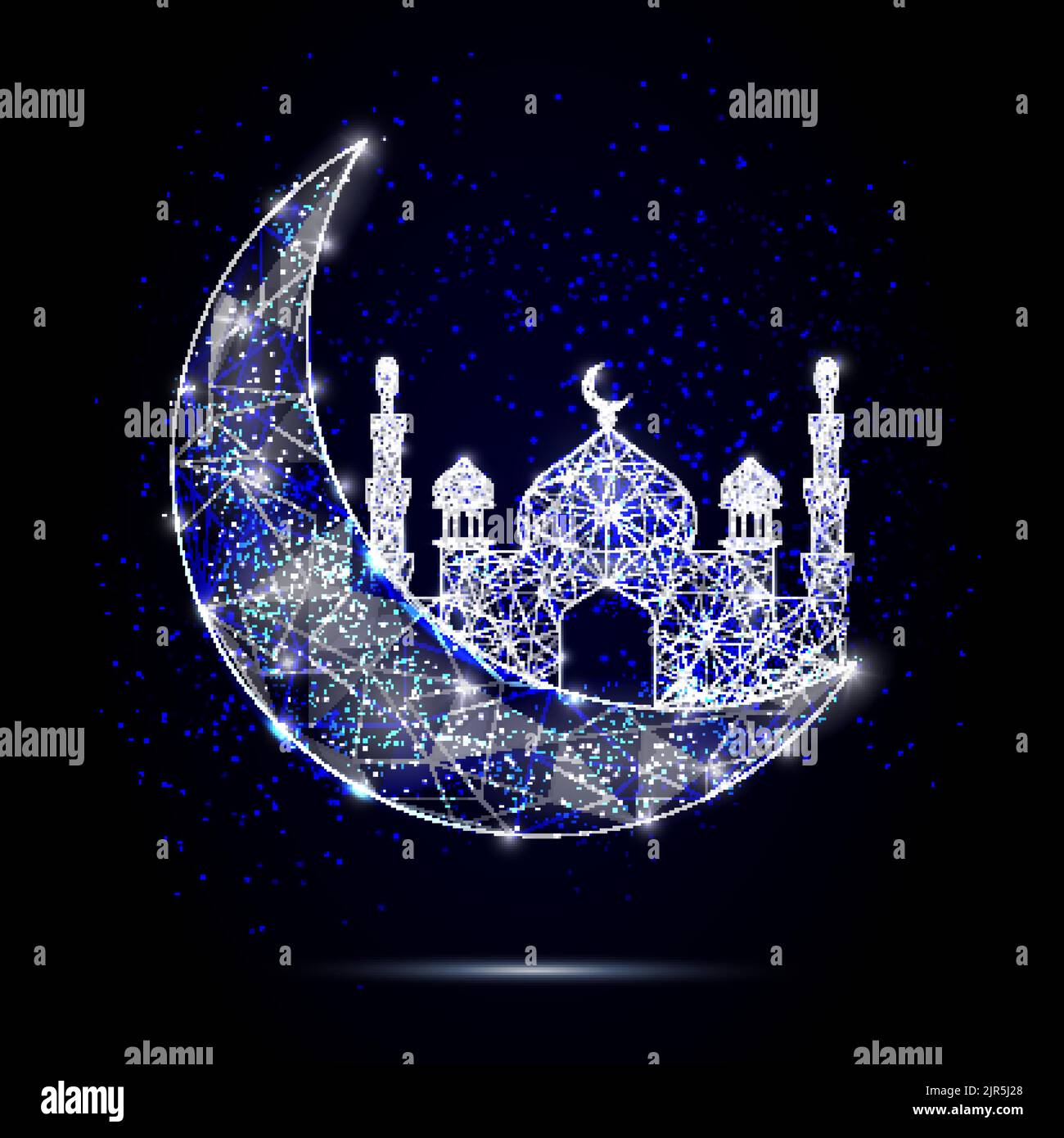 Islamic mosque moon vector geometric polygonal background Stock Vector ...