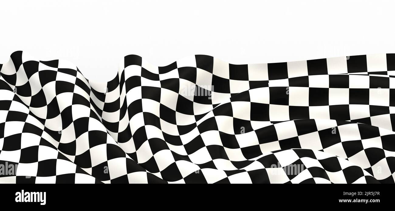 A 3d rendering of finish flag on white background Stock Photo - Alamy