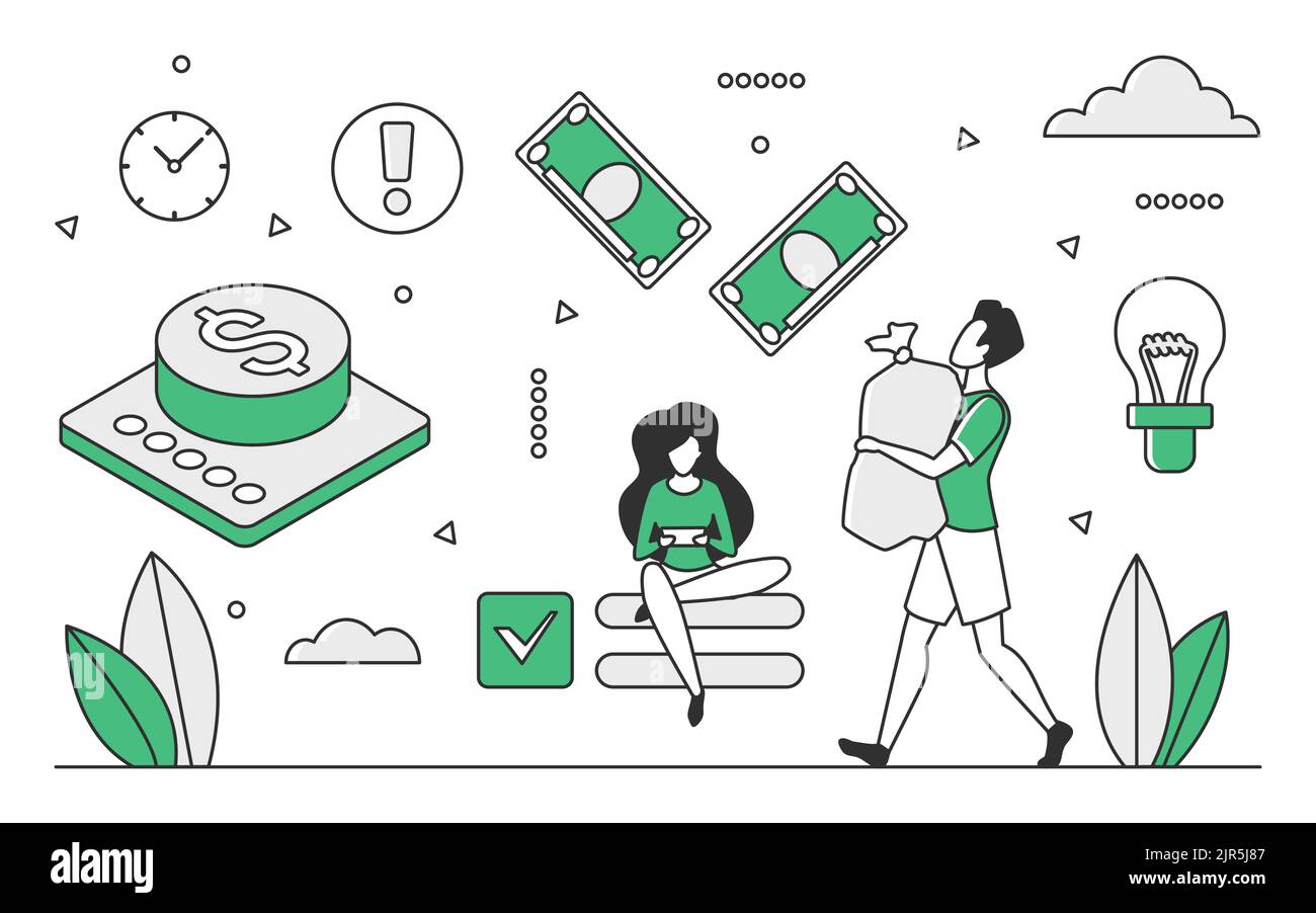 Making and earning money. Online business income, personal salary ...