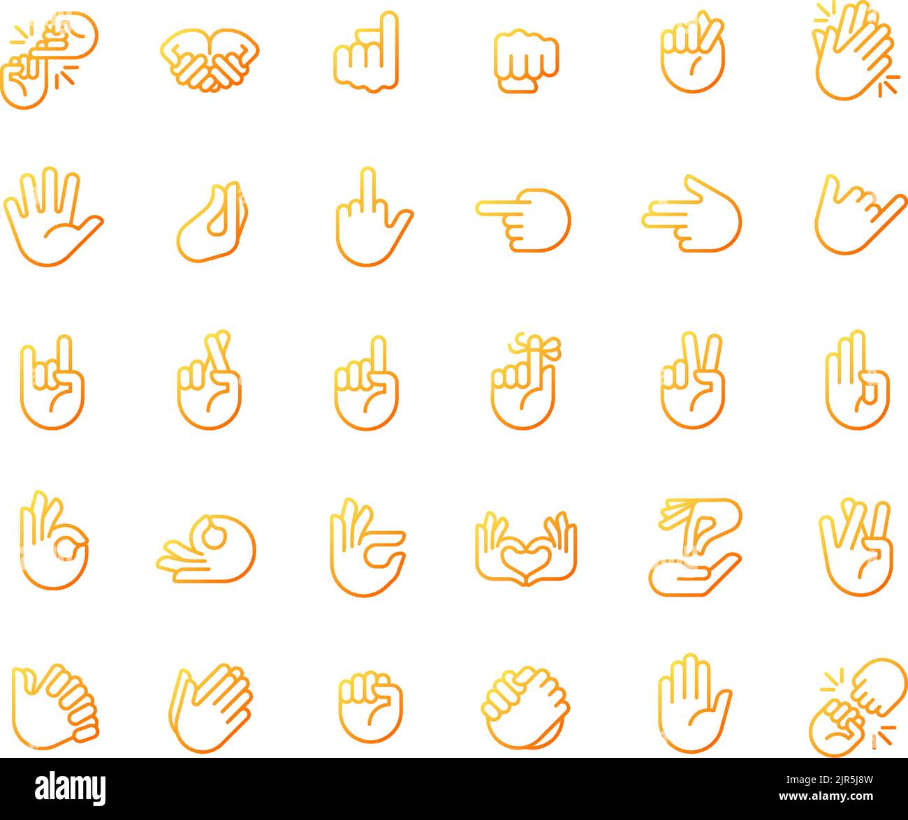 Hand gestures pixel perfect gradient linear vector icons set Stock Vector Image & Art - Alamy