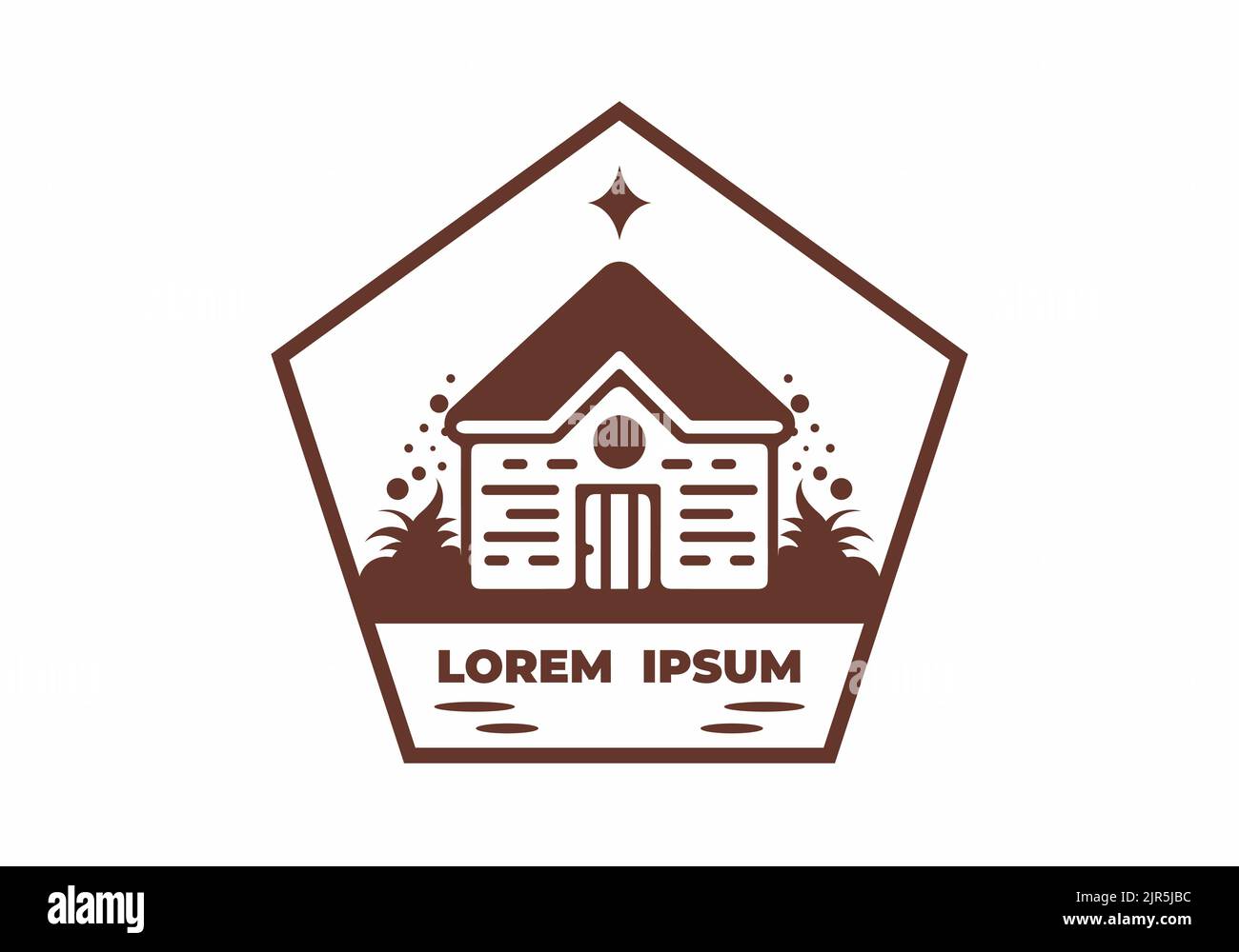 monoline art design of a wooden house Stock Vector Image & Art - Alamy