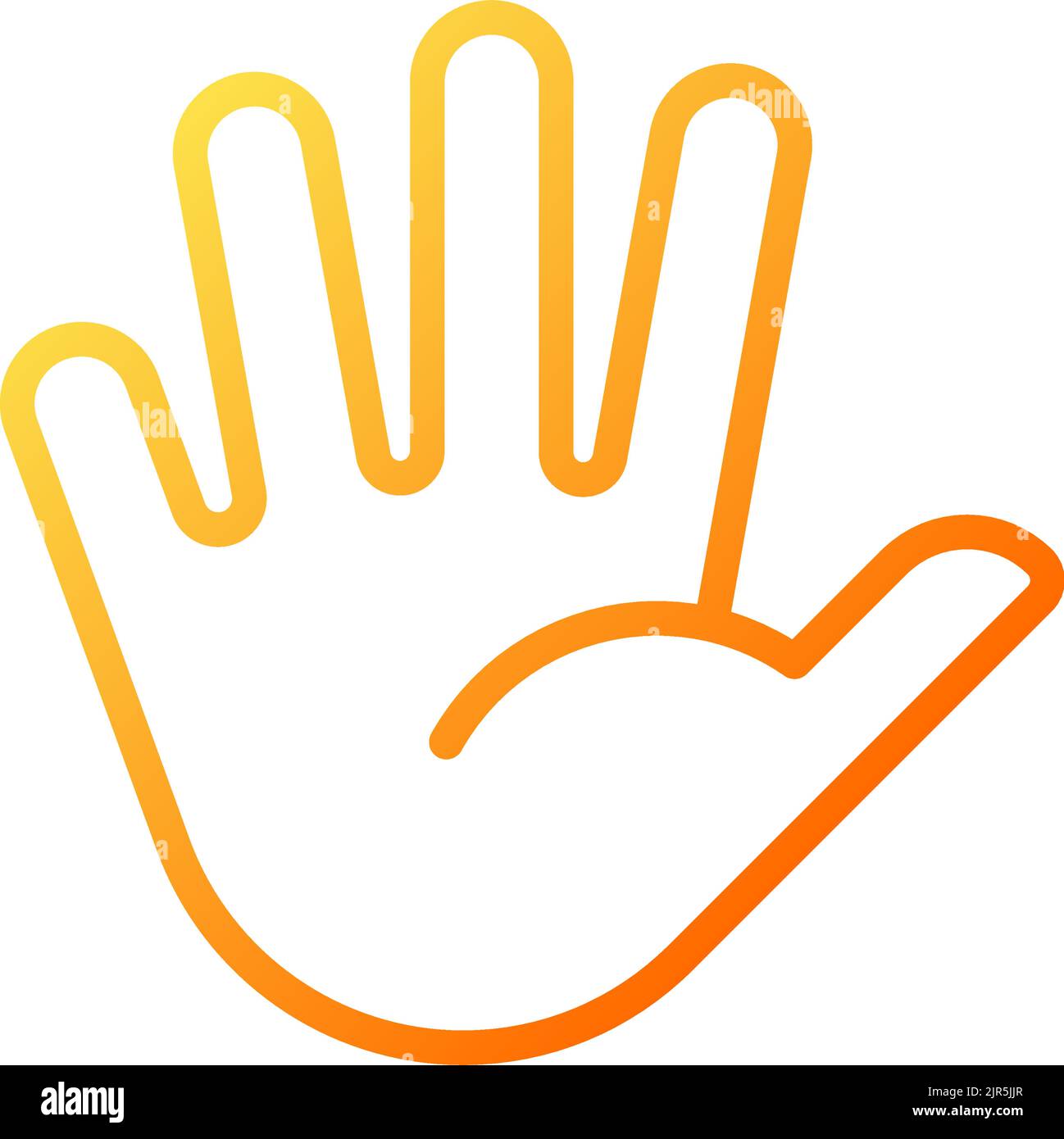 Hand with splayed fingers pixel perfect gradient linear vector icon ...