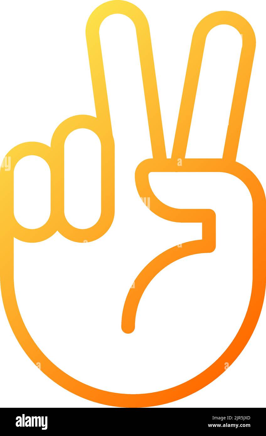 Peace sign pixel perfect gradient linear vector icon Stock Vector Image ...