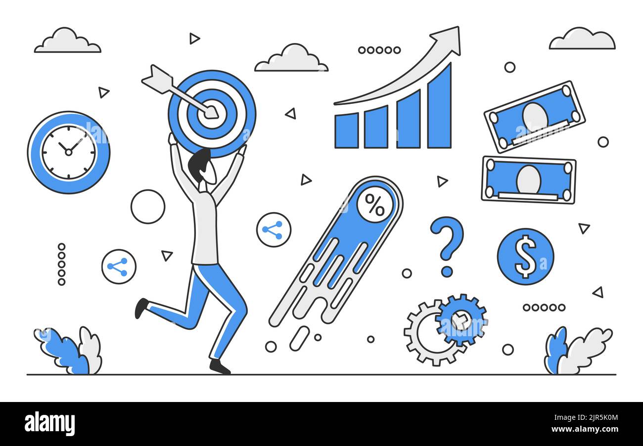 Stock market growth. Positive forecasting, economic expansion vector ...