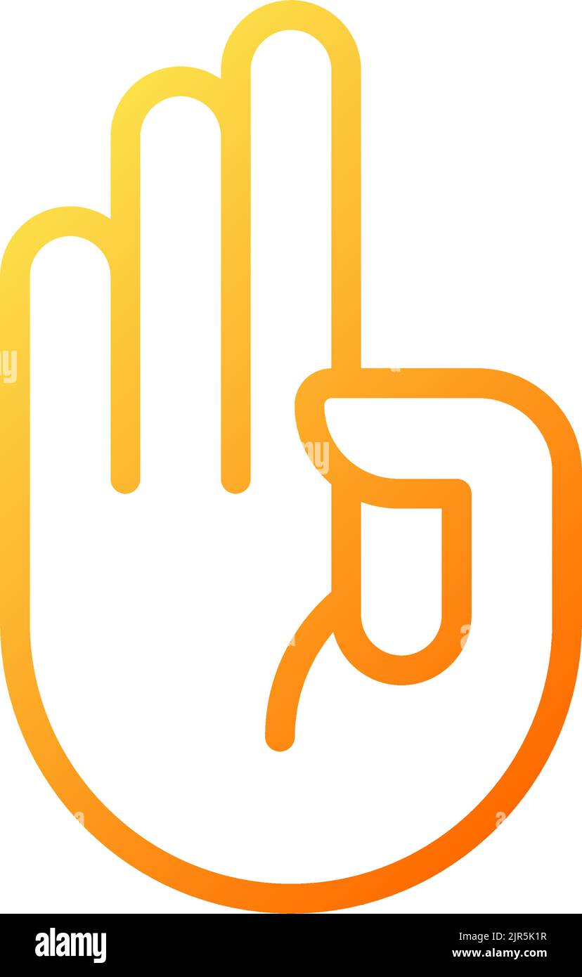 Counting on fingers pixel perfect gradient linear vector icon Stock ...