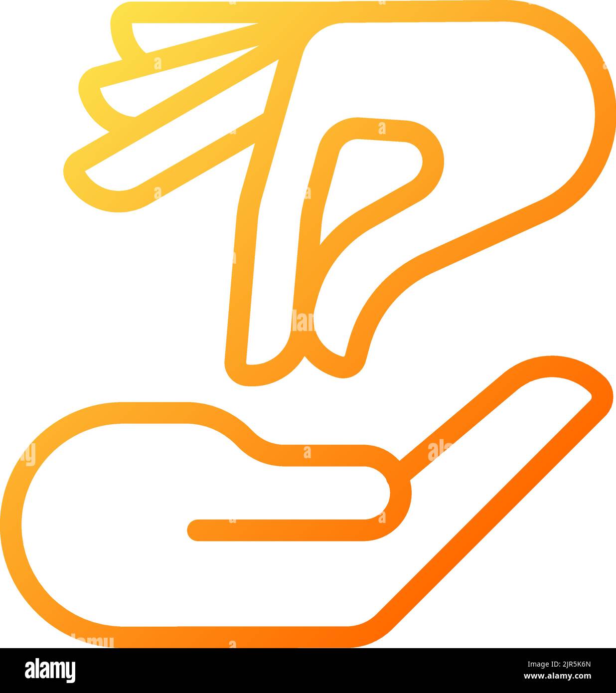 Giving and taking hands pixel perfect gradient linear vector icon Stock ...