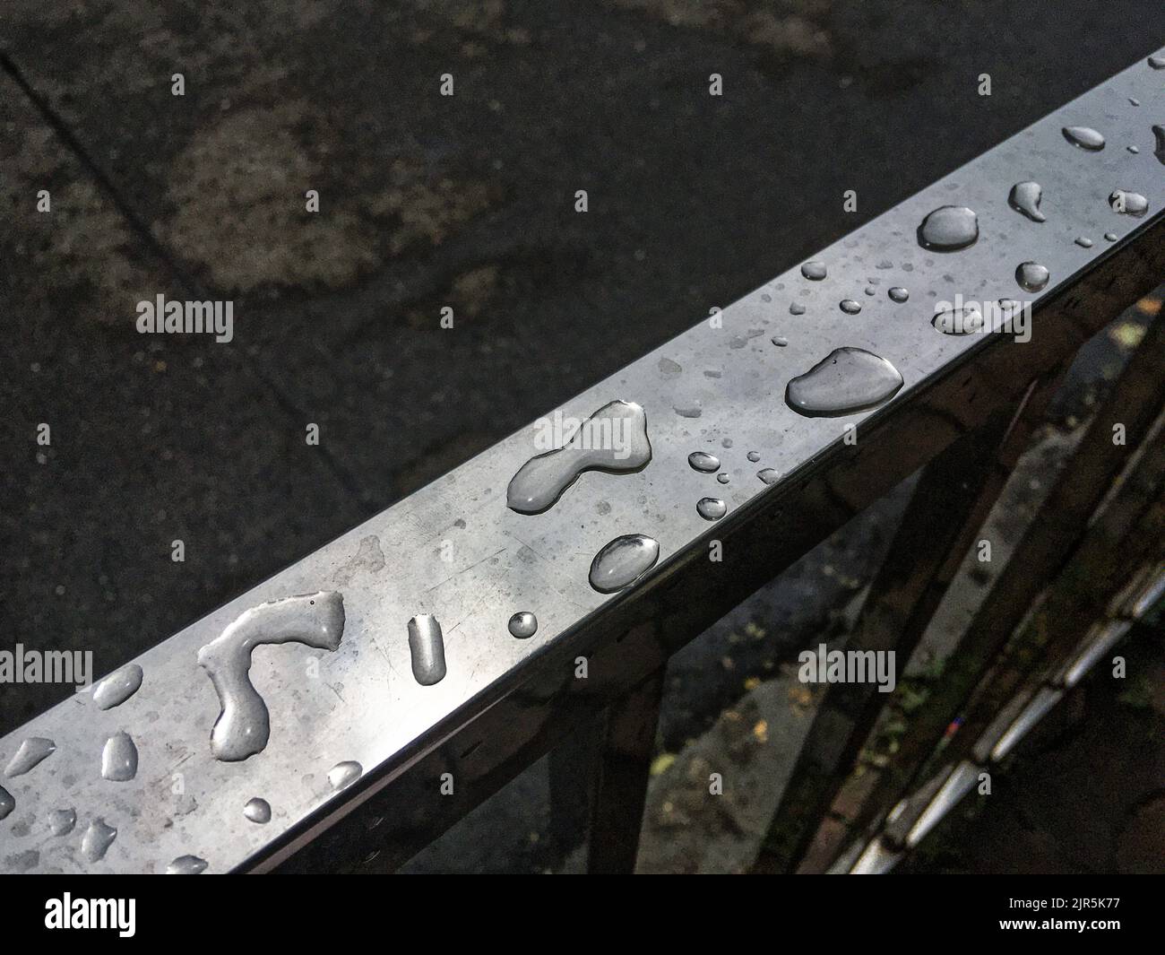 Metal railing with rain drops hi-res stock photography and images - Alamy