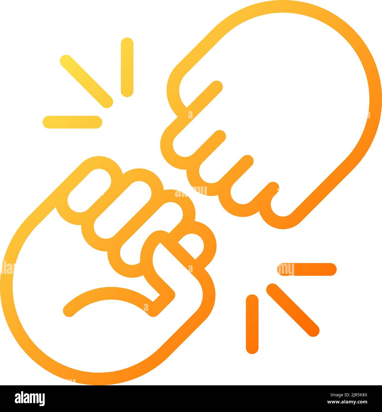 Fist bump pixel perfect gradient linear vector icon Stock Vector Image ...