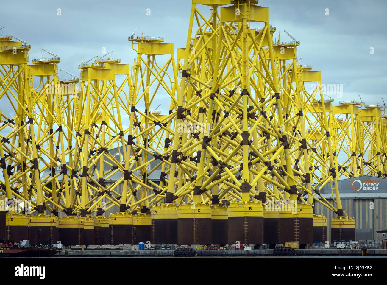 Legs for offshore wind turbines at the Port of Nigg, Easter Ross ...