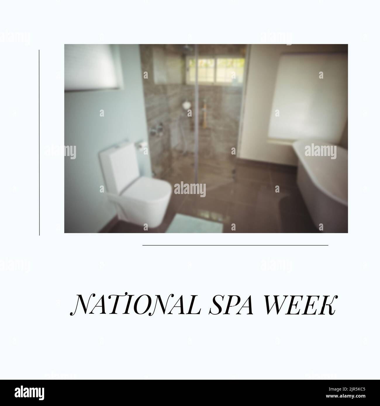 Composition of national spa week text over bathroom Stock Photo - Alamy