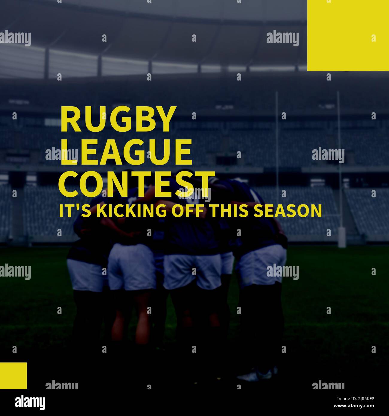 Composition of rugby league contest text over diverse male rugby ...