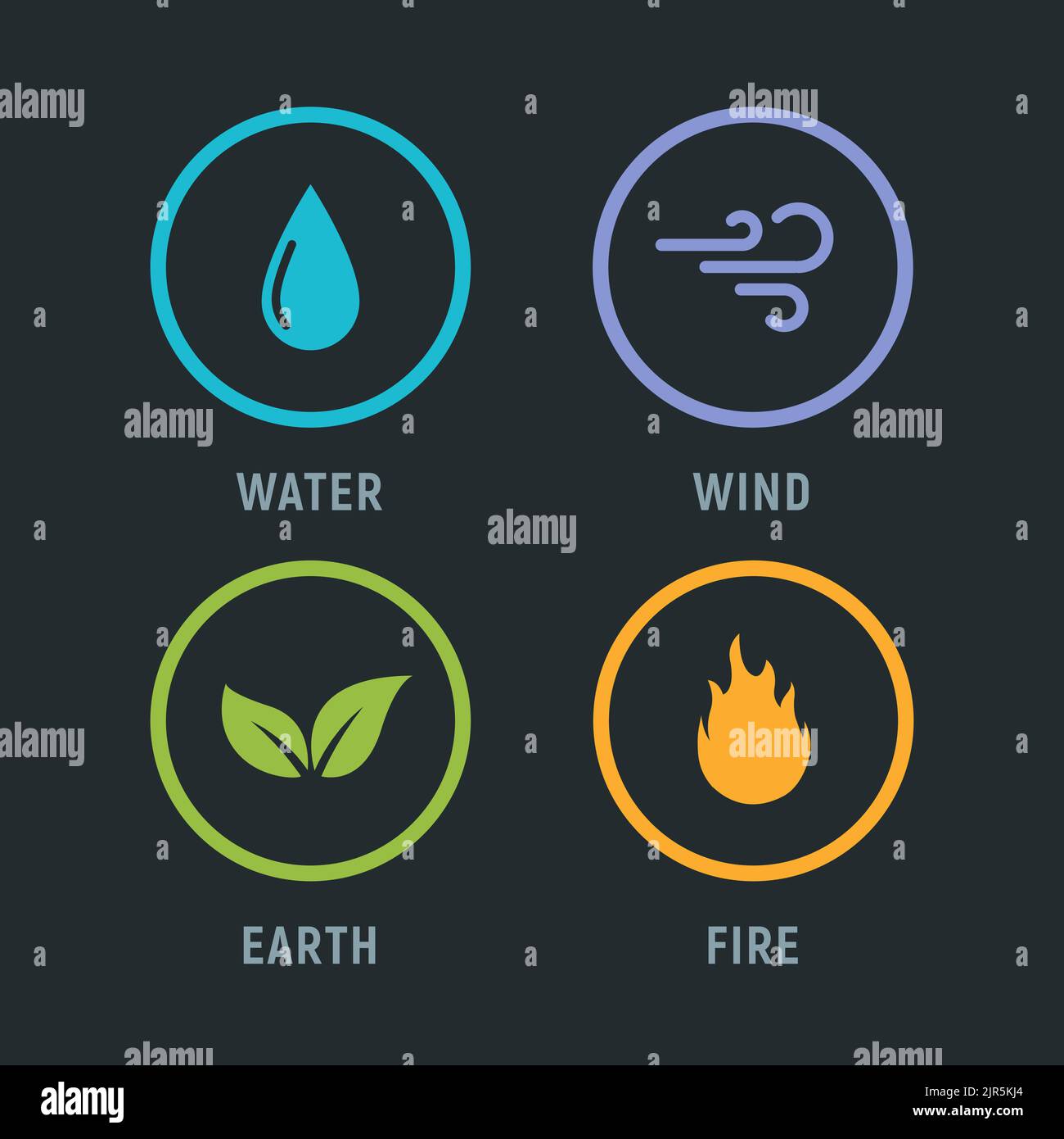Vector four elements air water fire earth symbol logo. Nature abstract ...
