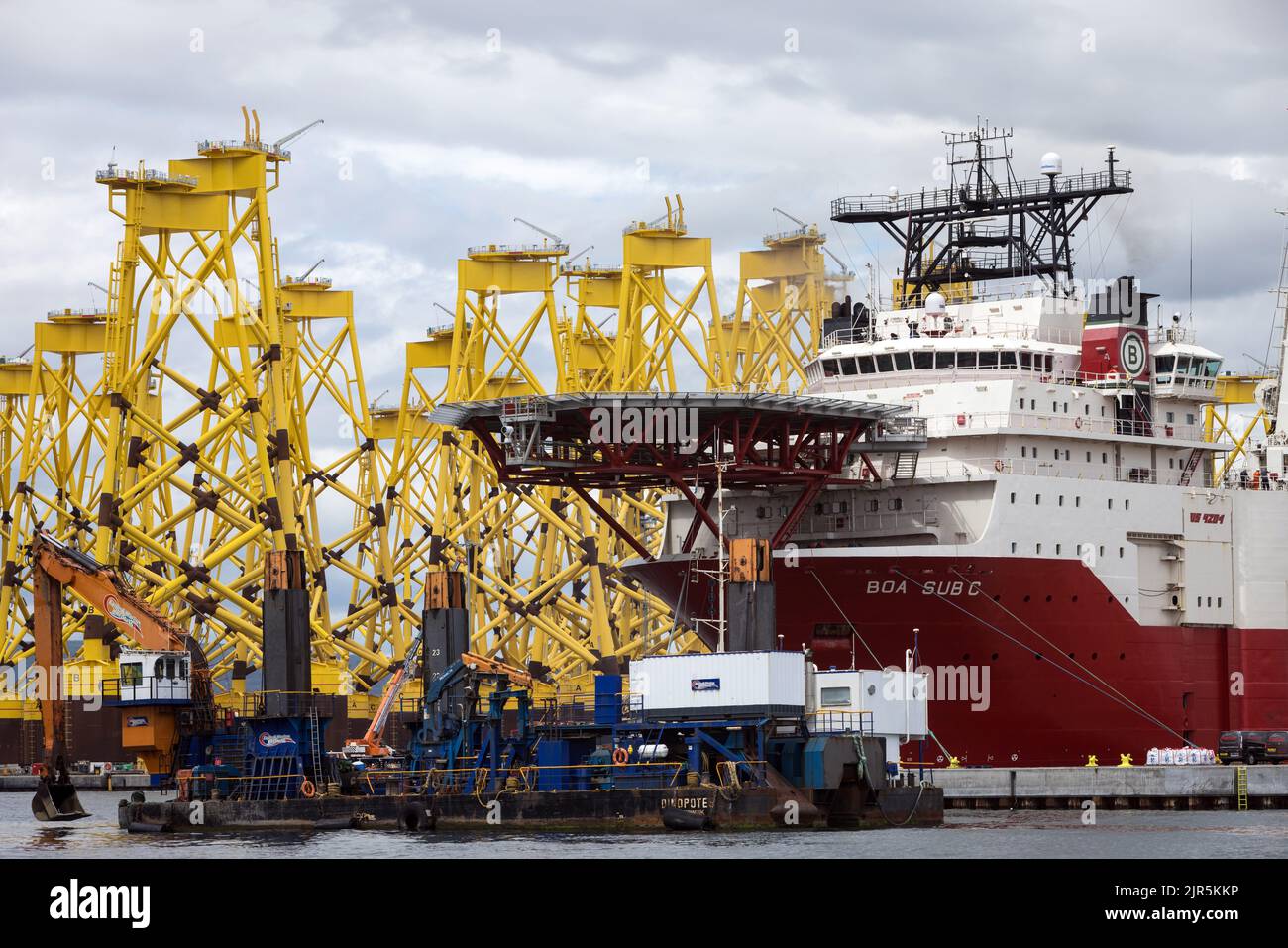 The offshore support vessel Boa Sub C moored at Nigg in north-east ...