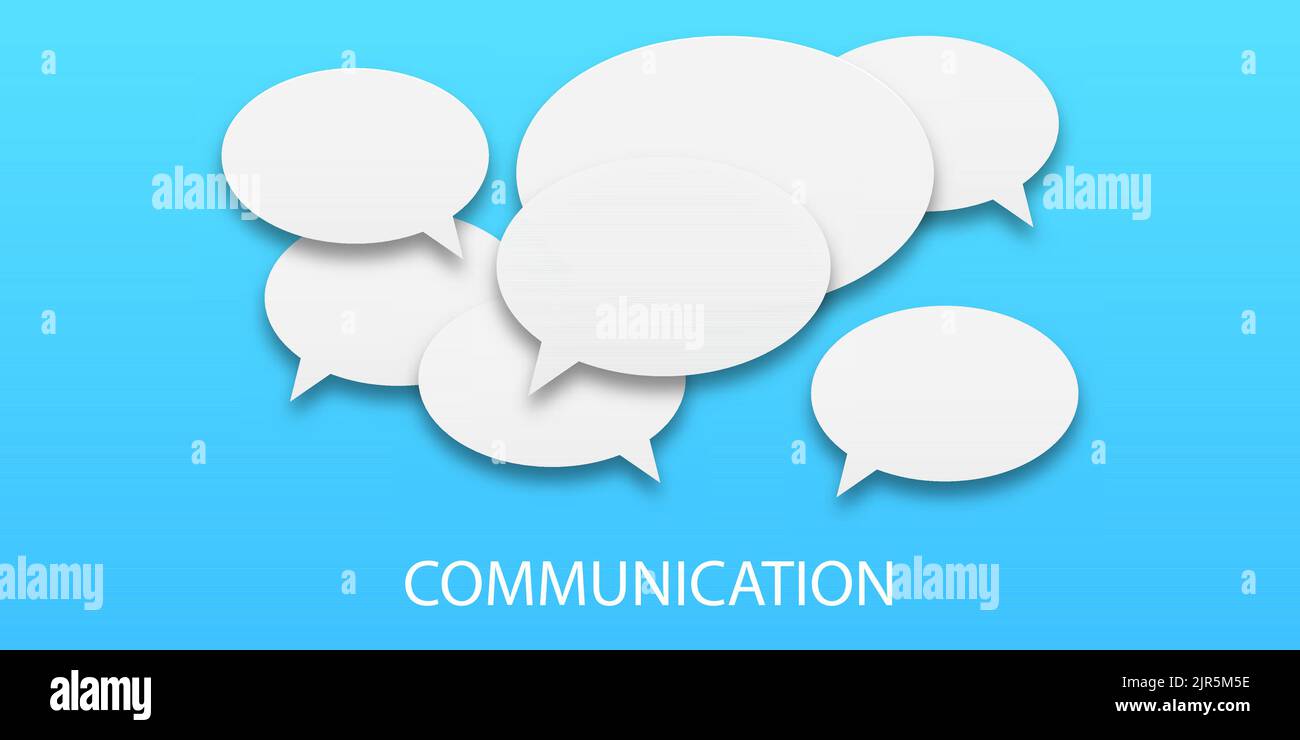 The concept of human communication. Vector illustration of speech ...