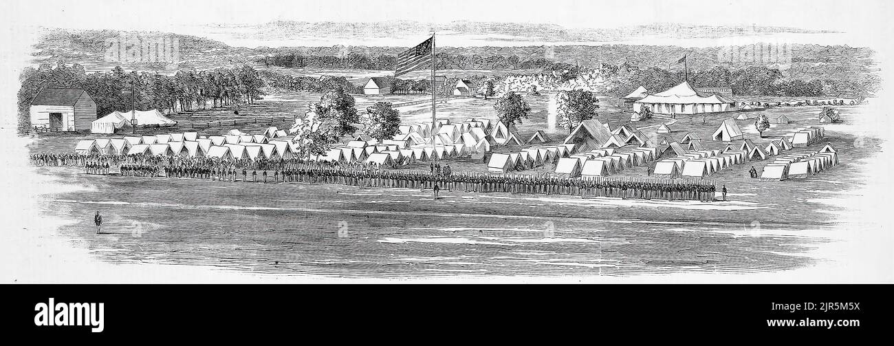 View of the Seventh Regiment camp, Biddle's Grove, Staten Island, New ...