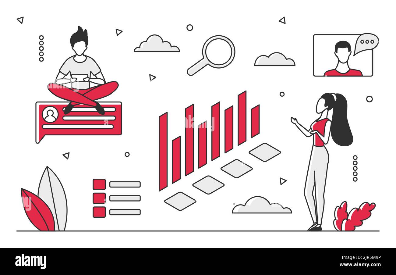 Digital marketing trends. Promotion strategy plan, market forecasting ...