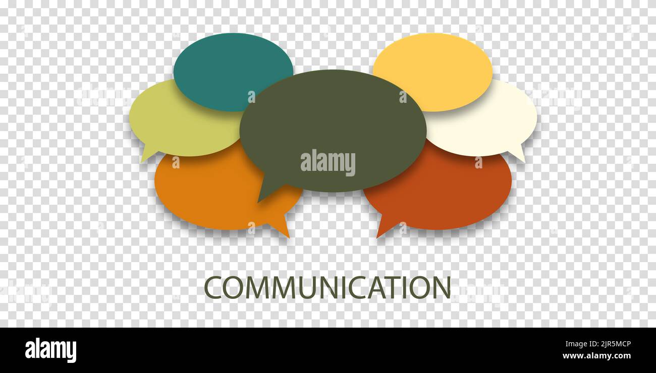 Vector illustration of communication concept. Word communication with ...