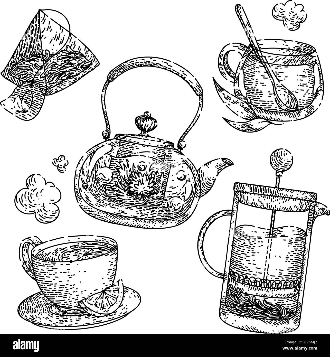 Cup cold green tea Black and White Stock Photos & Images - Alamy