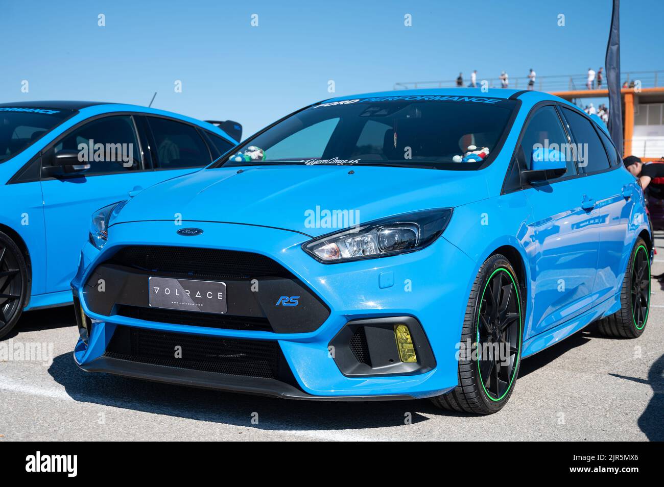 A blue Ford Focus Rs3 parked on the side of a road Stock Photo - Alamy
