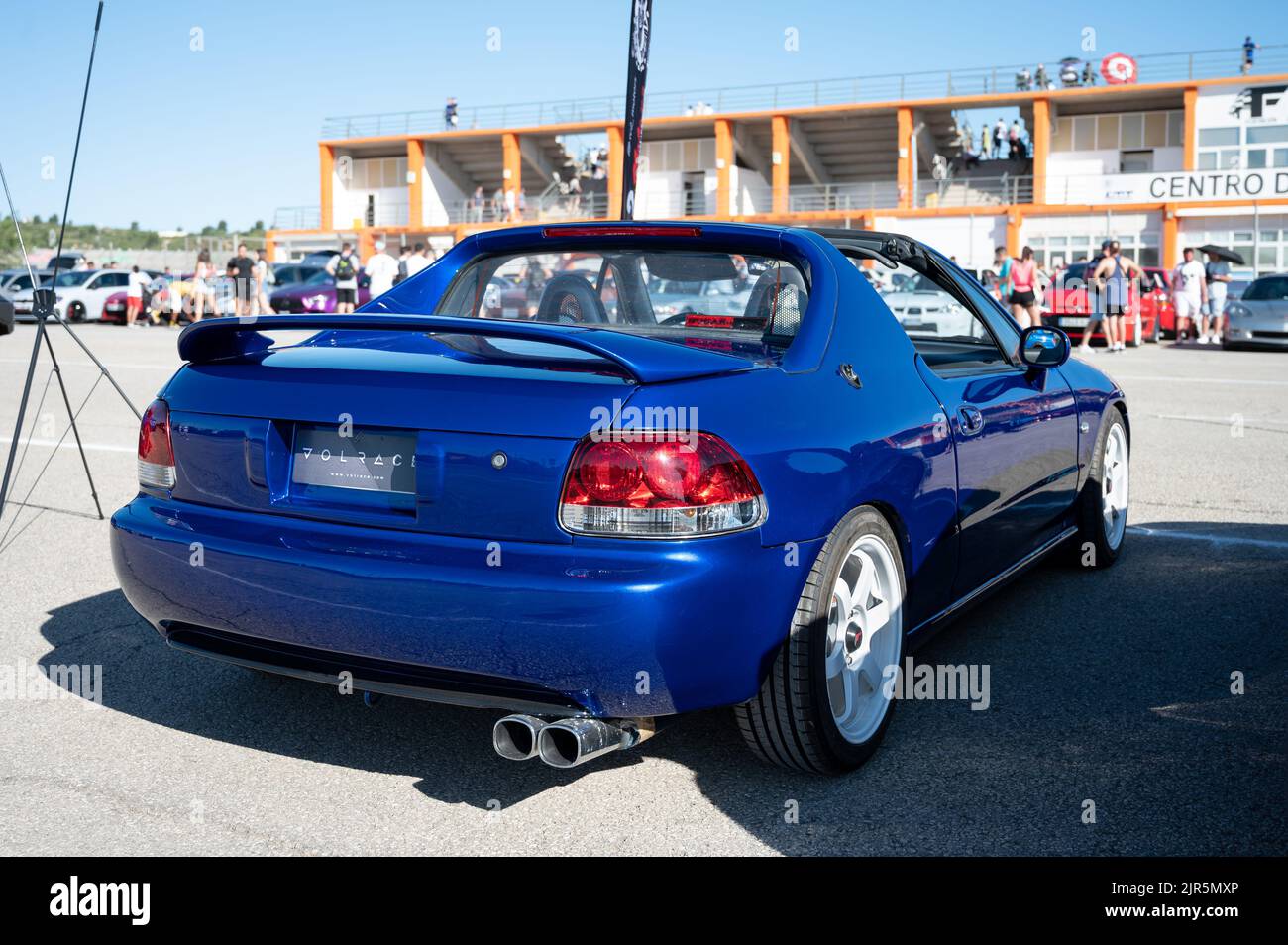 A blue Japanese sports car Honda CR-X Del Sol at an exhibition Stock ...