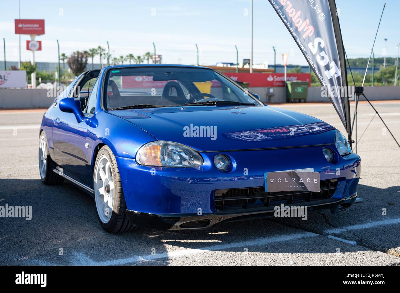 A blue Japanese sports car Honda CR-X Del Sol at an exhibition Stock ...
