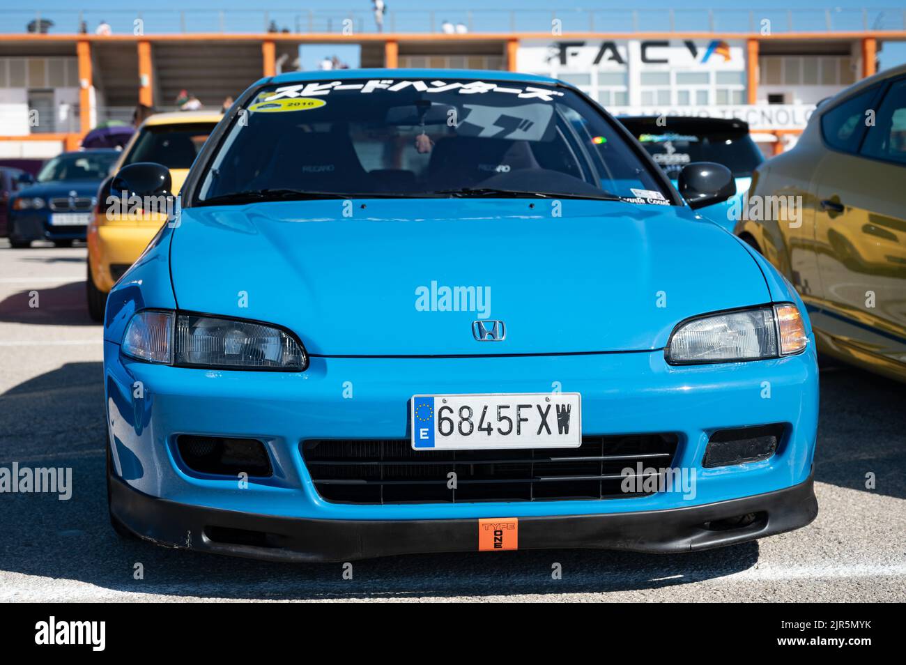 A blue classic Japanese sports car Honda Civic EG of the fifth ...