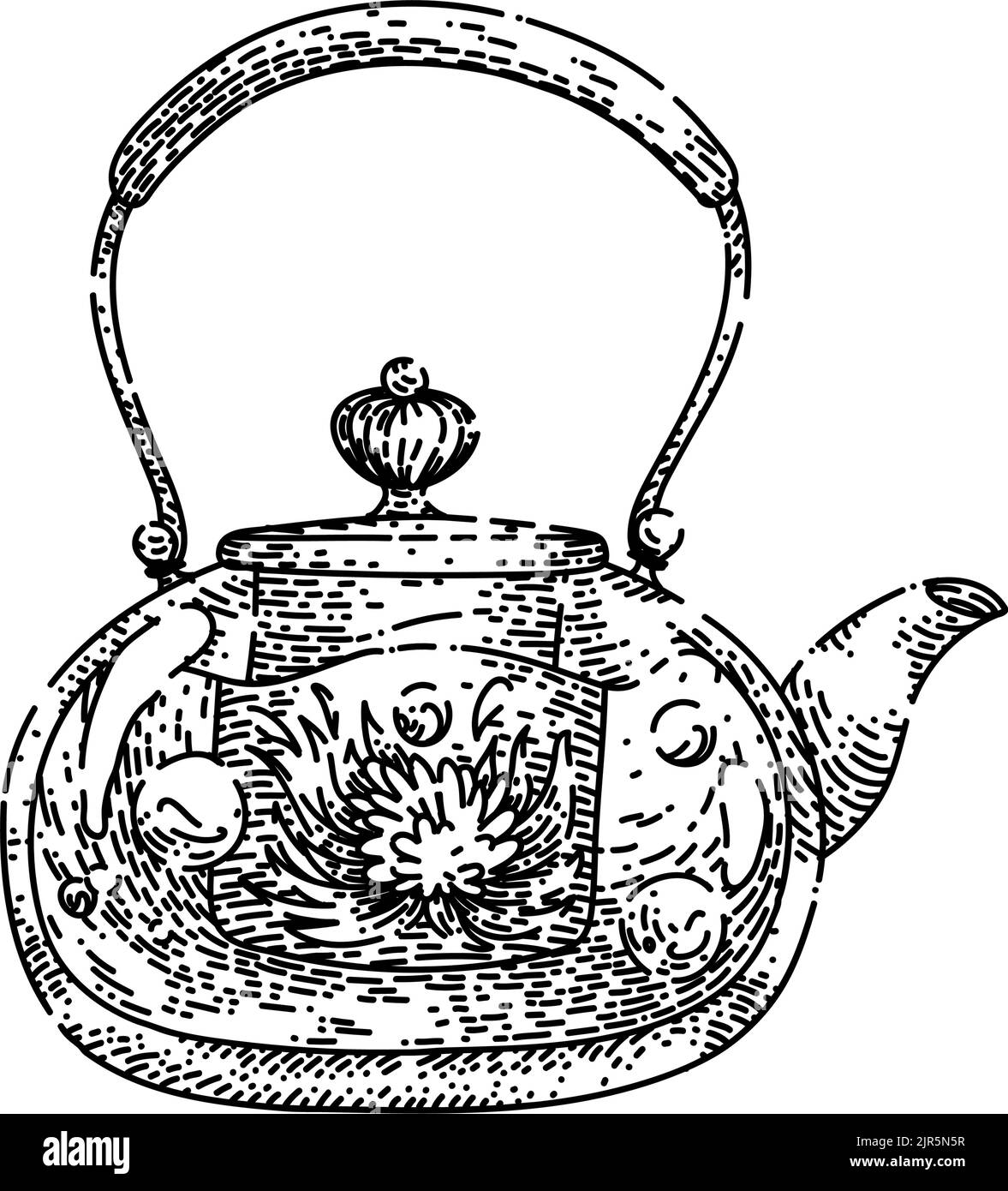 White glass teapot Black and White Stock Photos & Images - Alamy