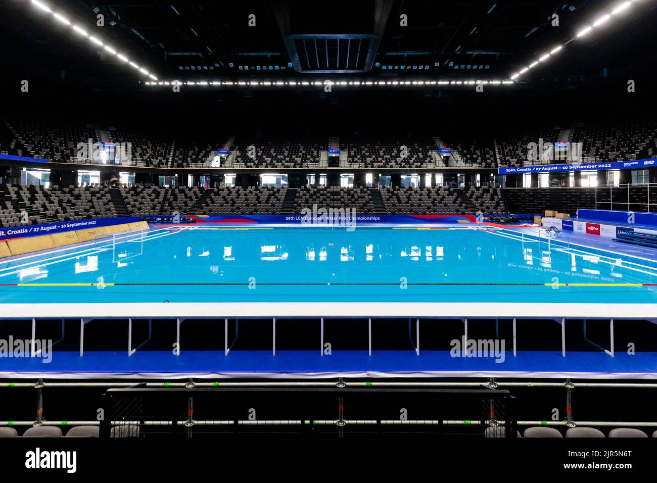 Split, Croatia, August 22, 2022. General view of swimming pool inside ...