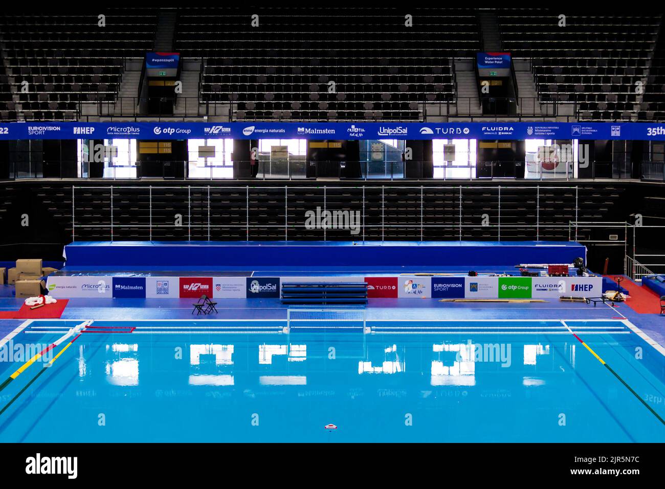 Split, Croatia, August 22, 2022. General view of swimming pool inside ...