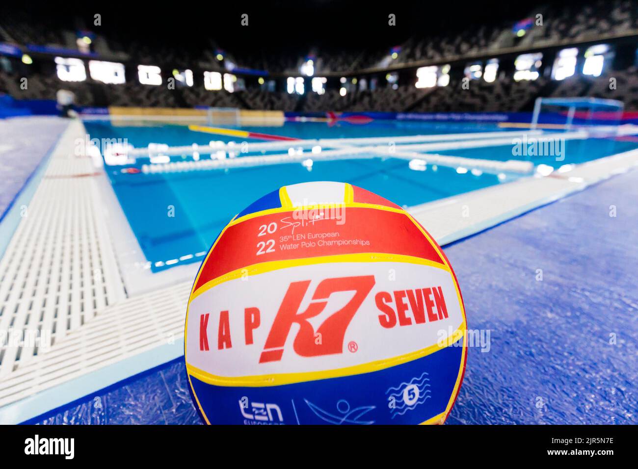 Split, Croatia, August 22, 2022. General view of swimming pool inside ...