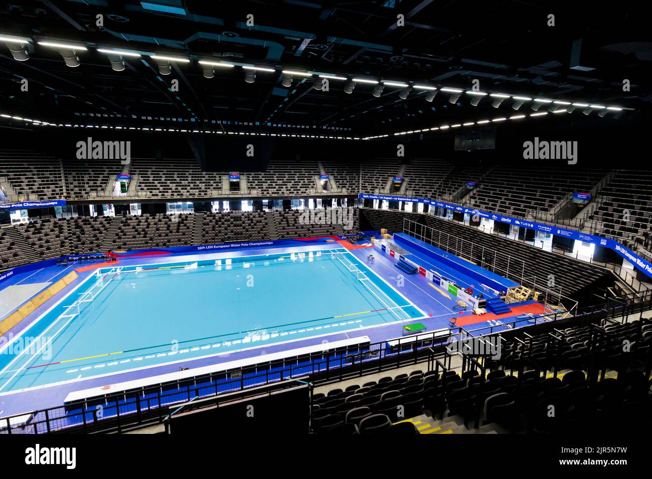 Split, Croatia, August 22, 2022. General view of swimming pool inside ...