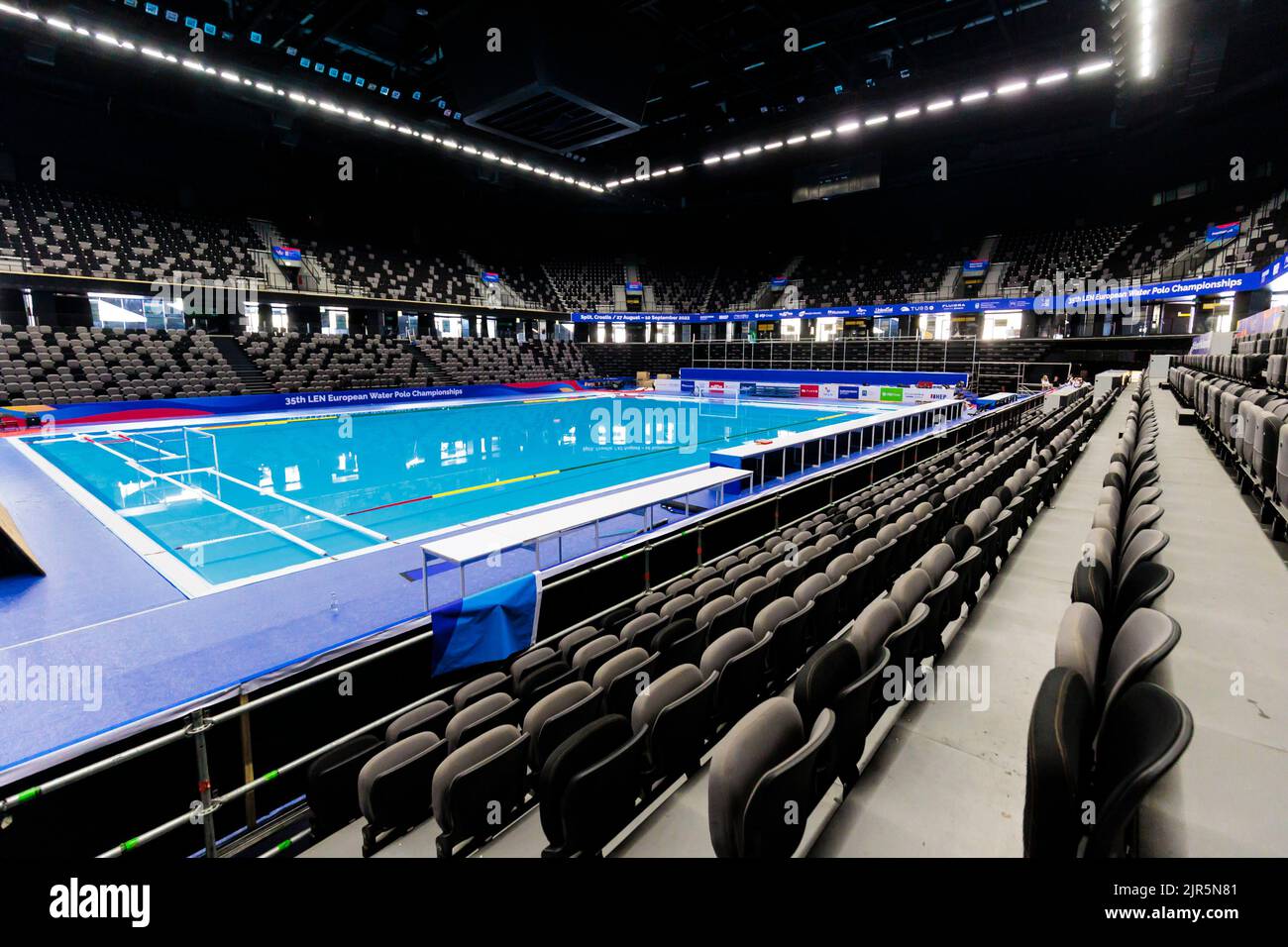 Split, Croatia, August 22, 2022. General view of swimming pool inside ...