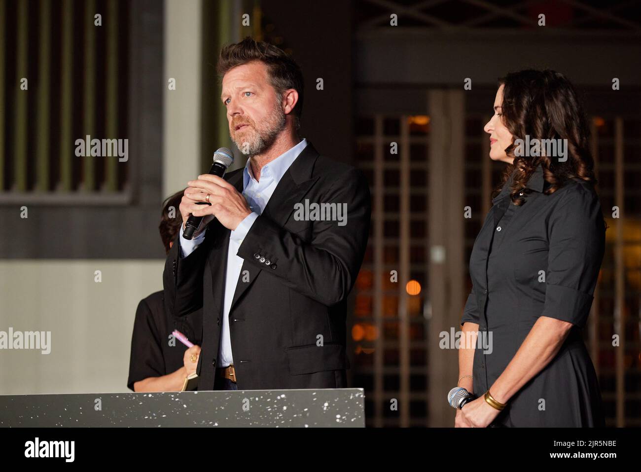Director David Leitch and producer Kelly McCormick attend a promotional ...