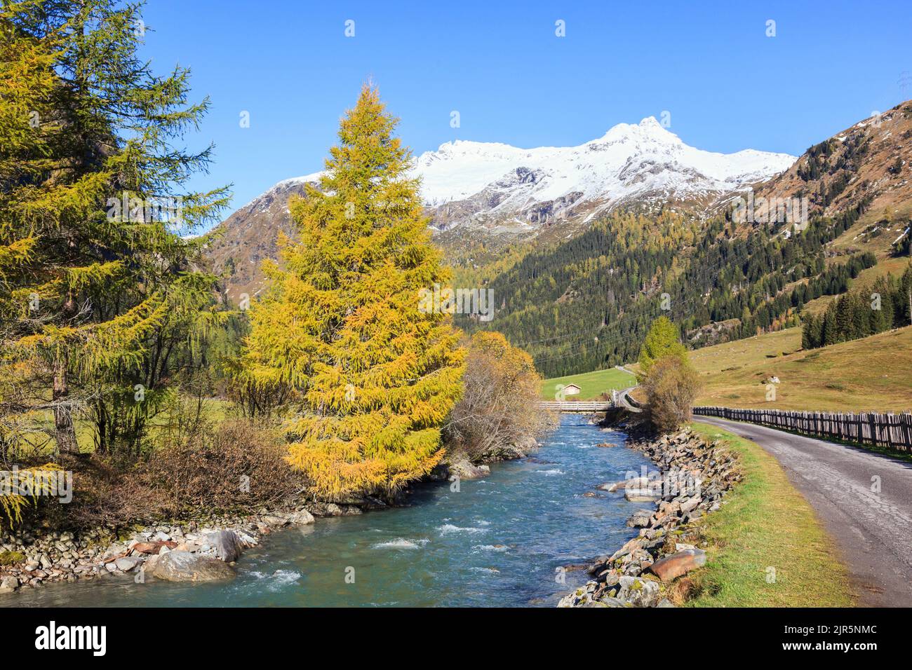 Autumn in the alp valley Stock Photo - Alamy
