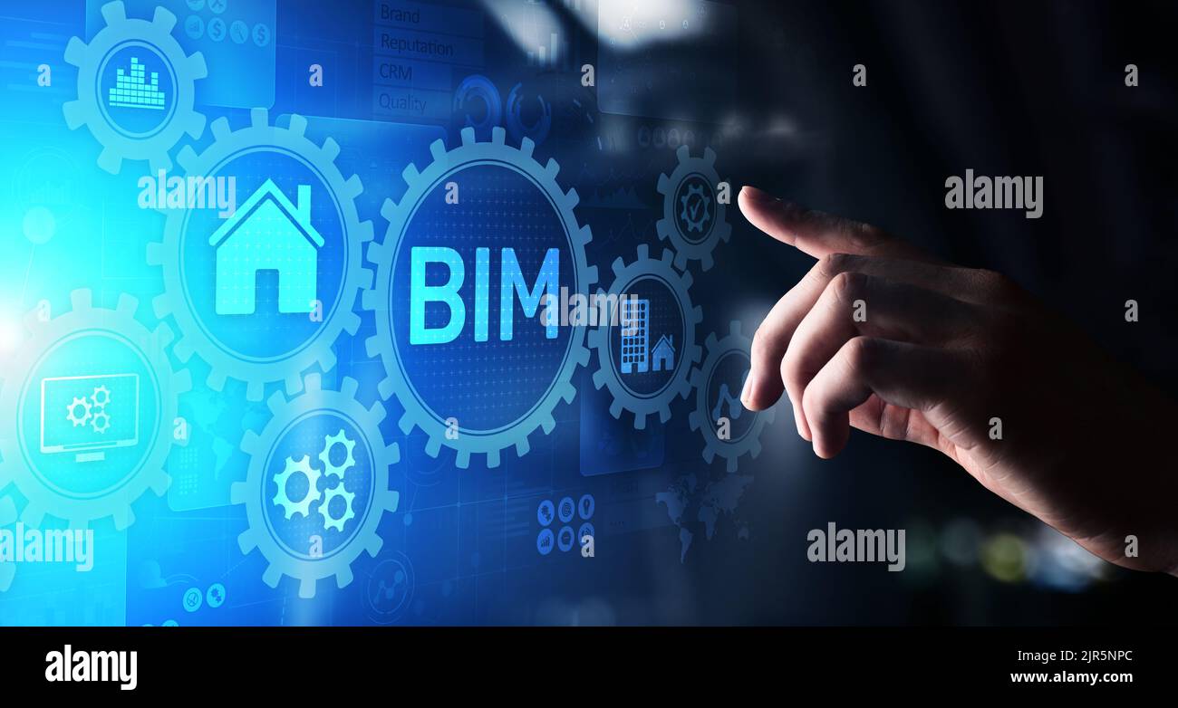 BIM Building Information Modeling Technology concept on virtual screen ...