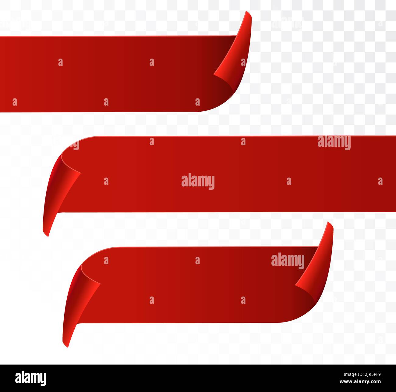 Red ribbon label tag banner. Vector 3d red ribbon sticker flag bookmark ...