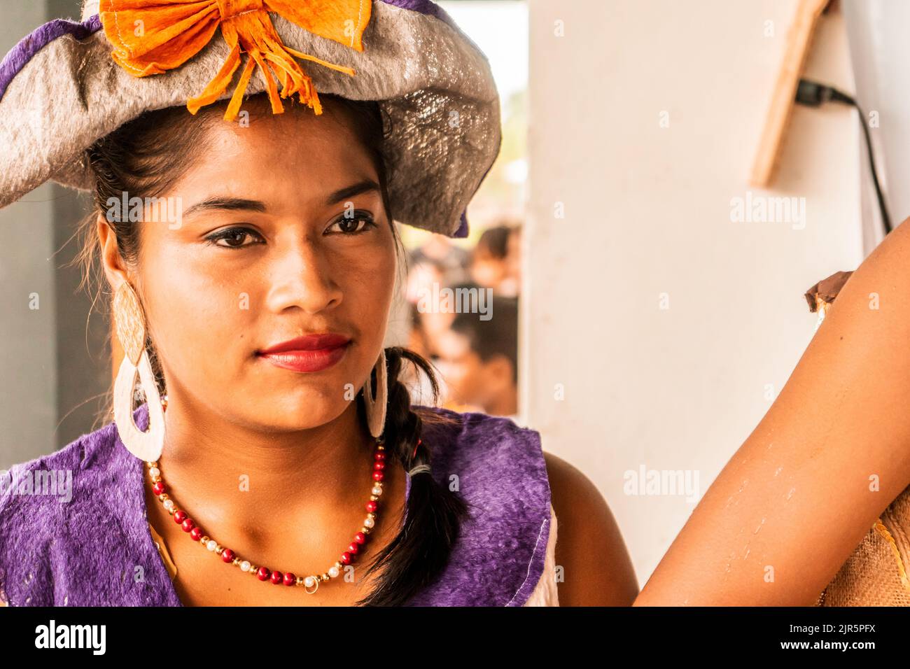 Indigenous woman with traditional clothing from the Miskito and Mayagna ...
