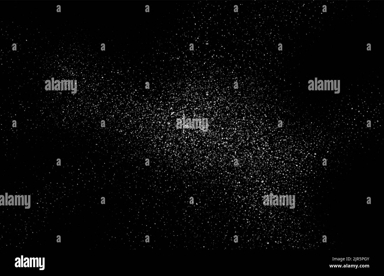 Dust particles effect vector splatter on black background texture. Dust overlay noise dirt ...