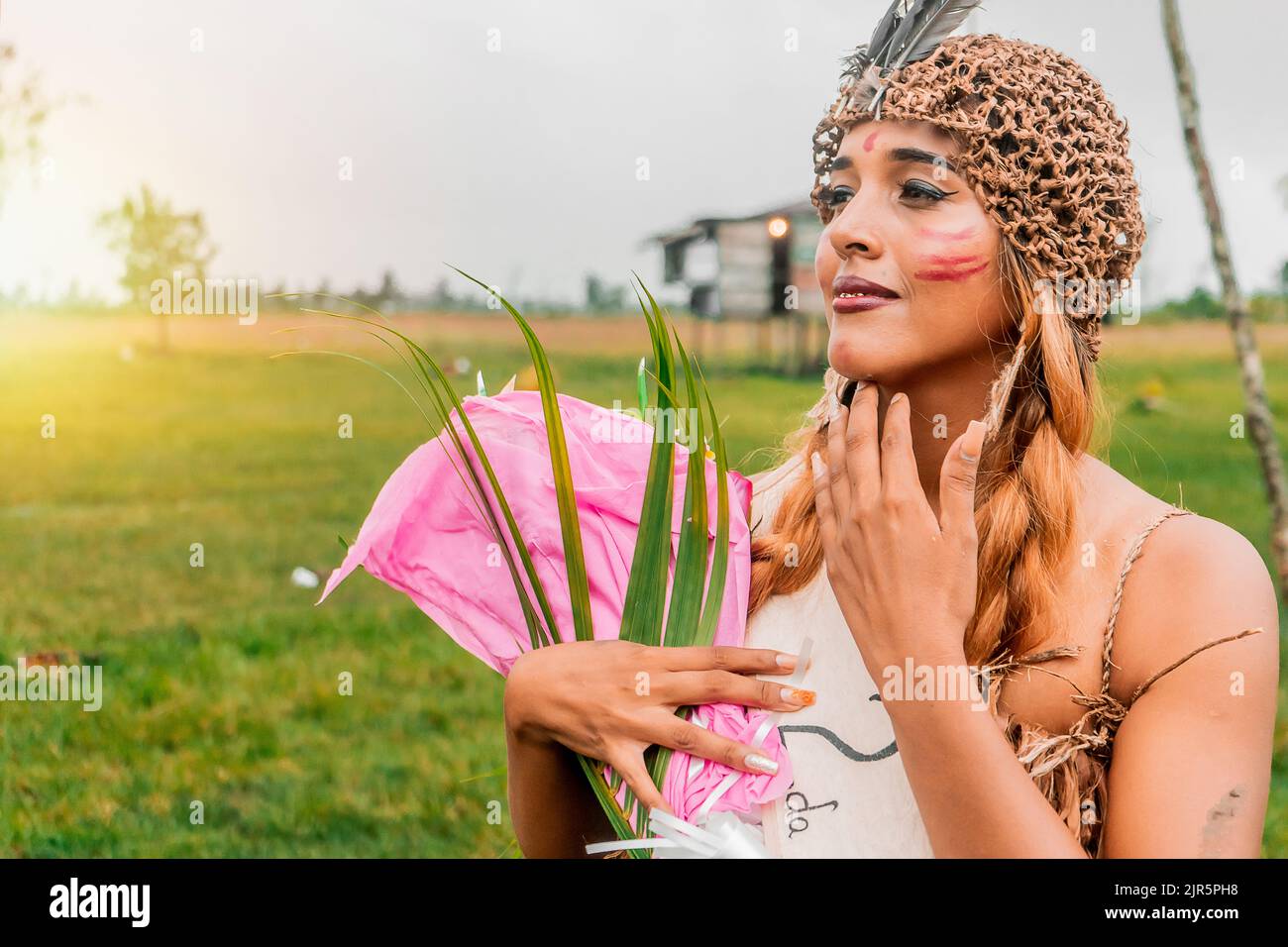 Indigenous beauty queen of the Miskito ethnic group in a Caribbean area ...