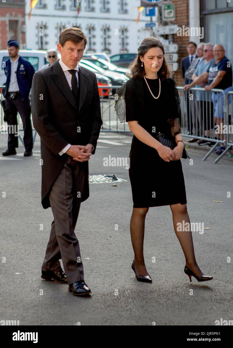 Prince Philippe and Princess Laetitia Rolin de Linge arrive at the l ...
