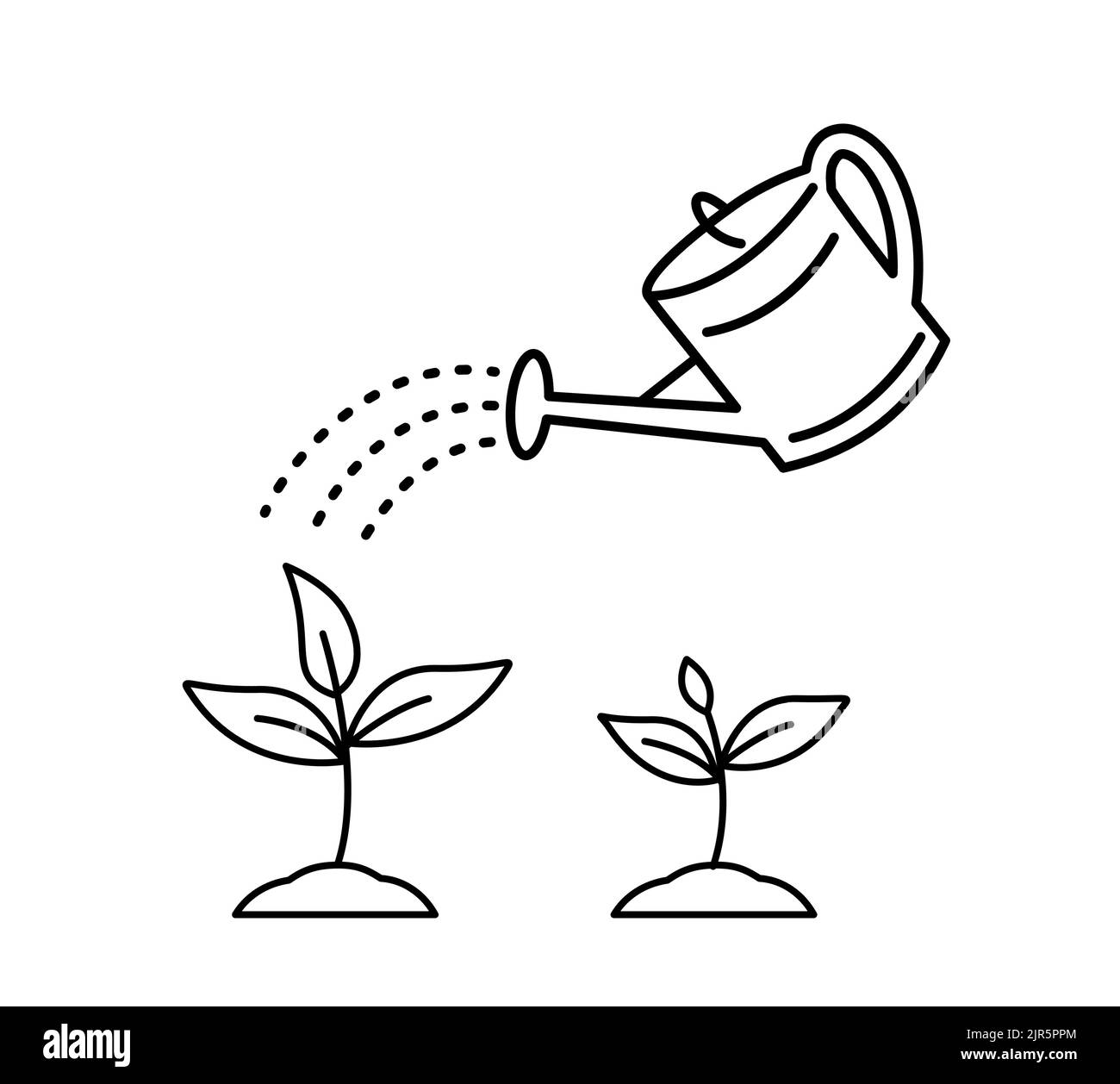 Watering can with plant. Concept of plant growth or business ...