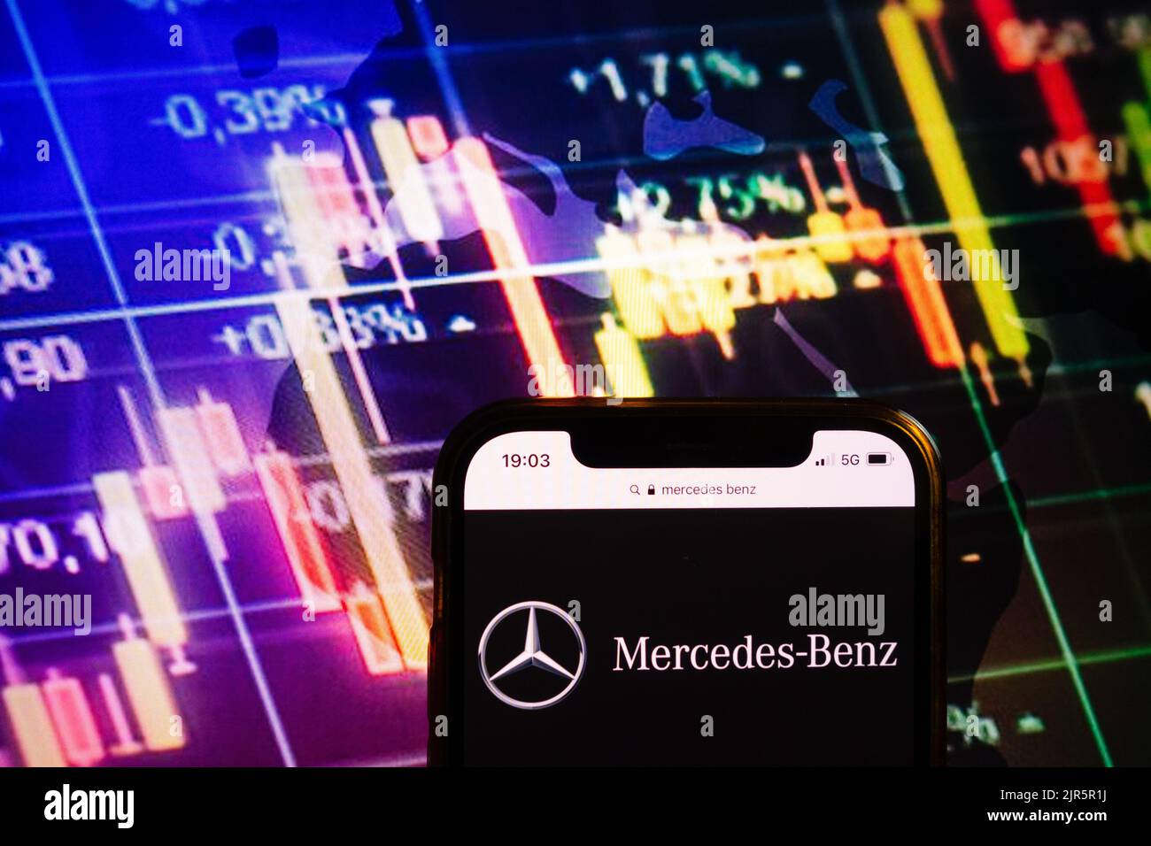 KONSKIE, POLAND - August 10, 2022: Smartphone displaying logo of ...