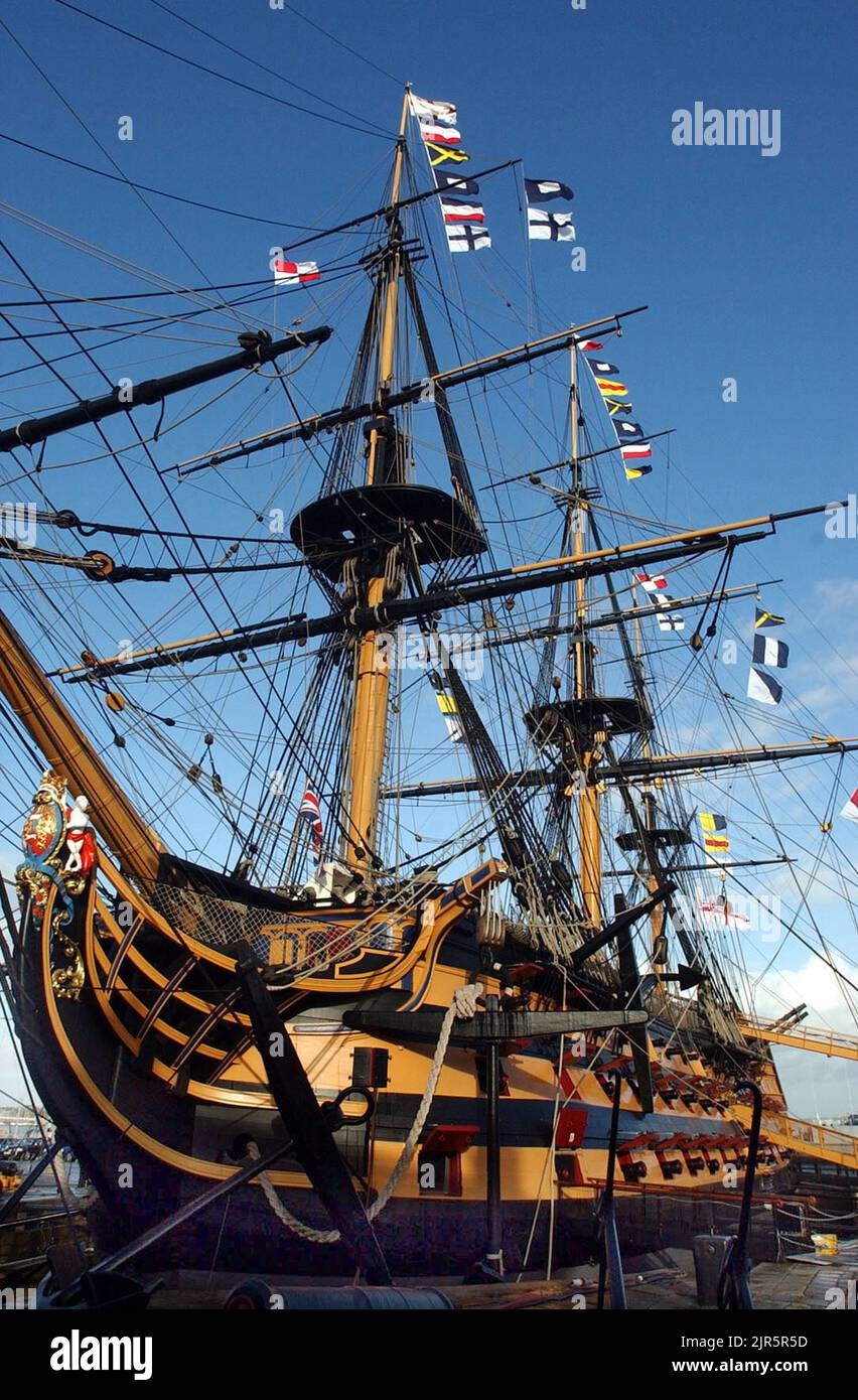 Hms Vctory flies Nelson s famous signal england expects every man to do ...