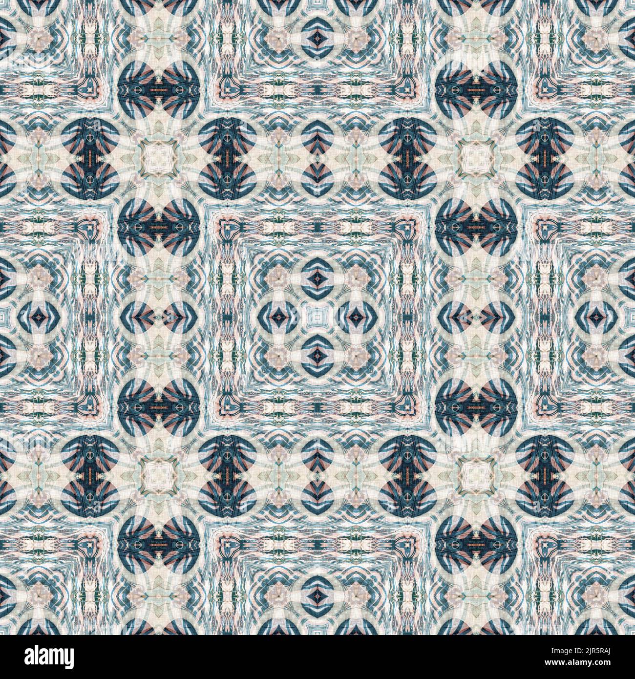 Retro boho geometric kaleidoscope scarf pattern background. Colorful ...