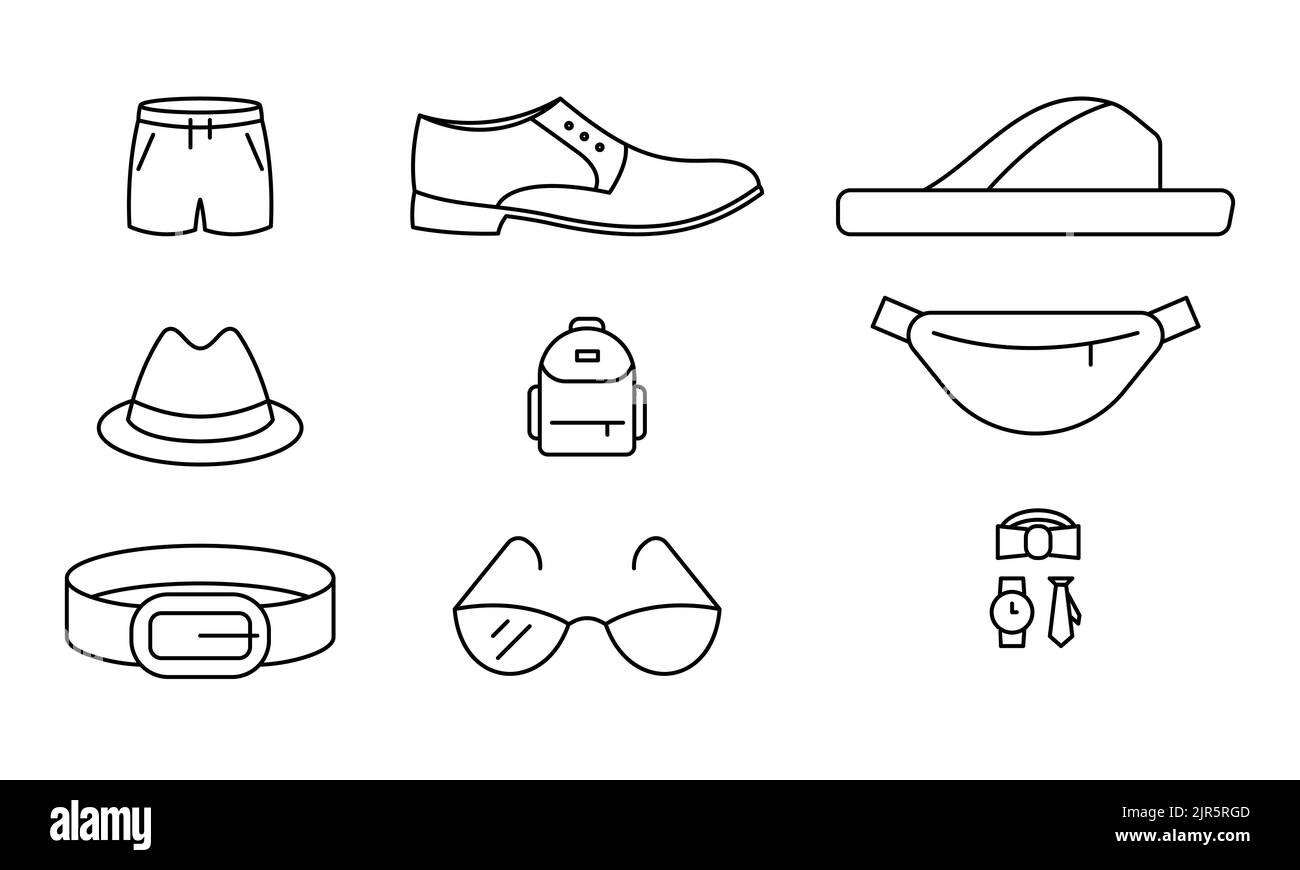 Vector mens personal accessories icon.... EPS 10.. Watch, tie and bow ...