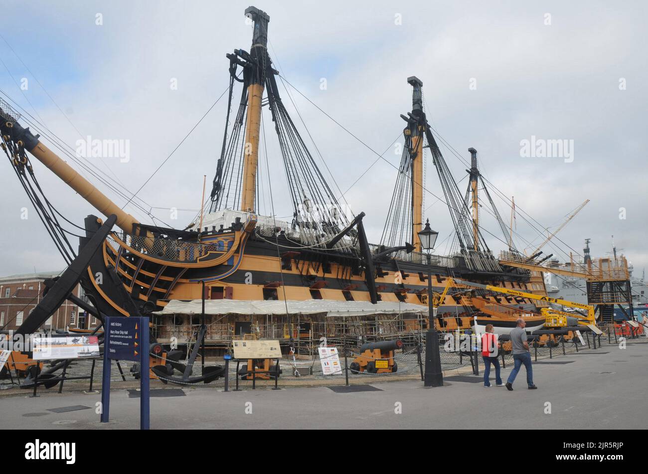 Her three top masts and 26 miles of rigging have been removed as work ...