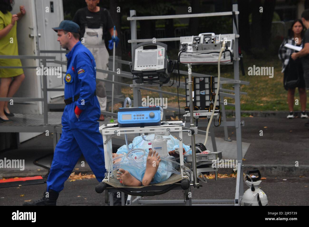 Moscow. An educational dummy during the III International rescue and ...