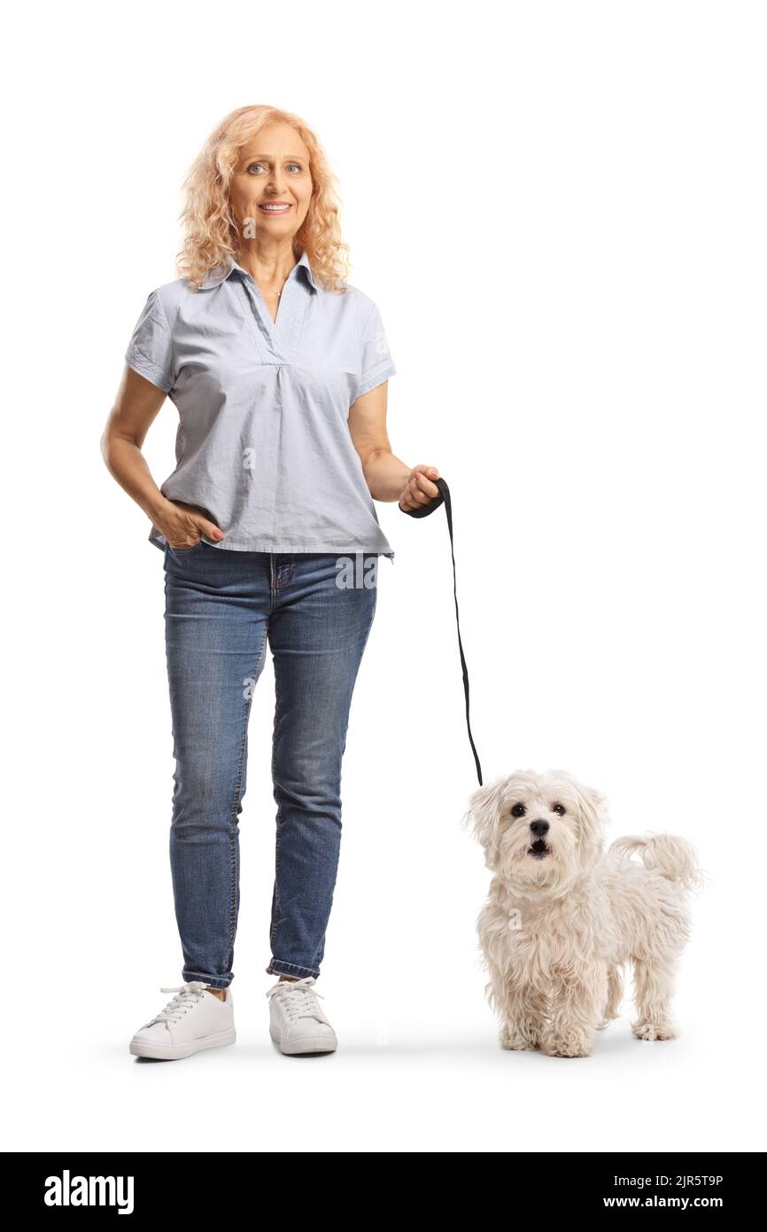 Woman holding a poodle hi-res stock photography and images - Alamy